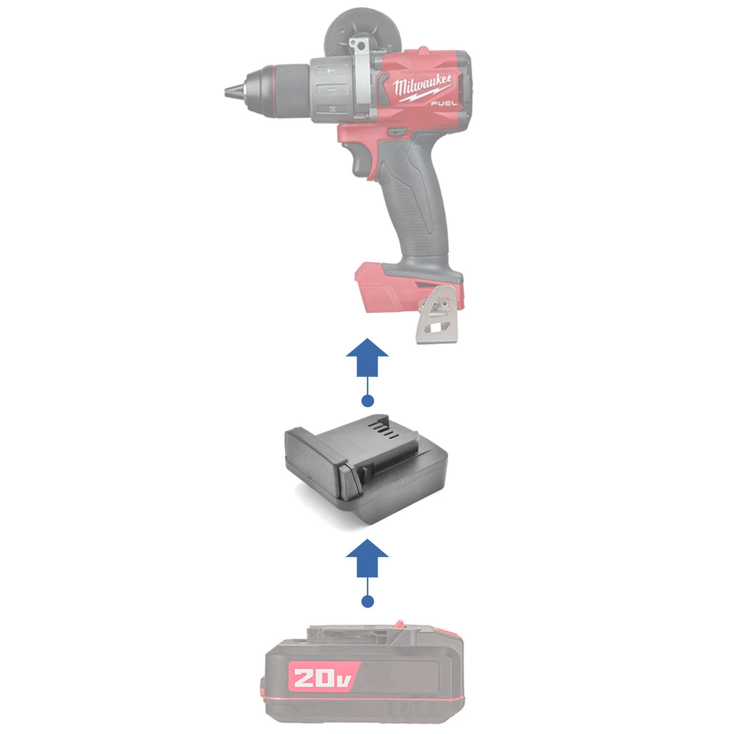 Bauer Battery Adapter to Milwaukee – Power Tools Adapters | Canada