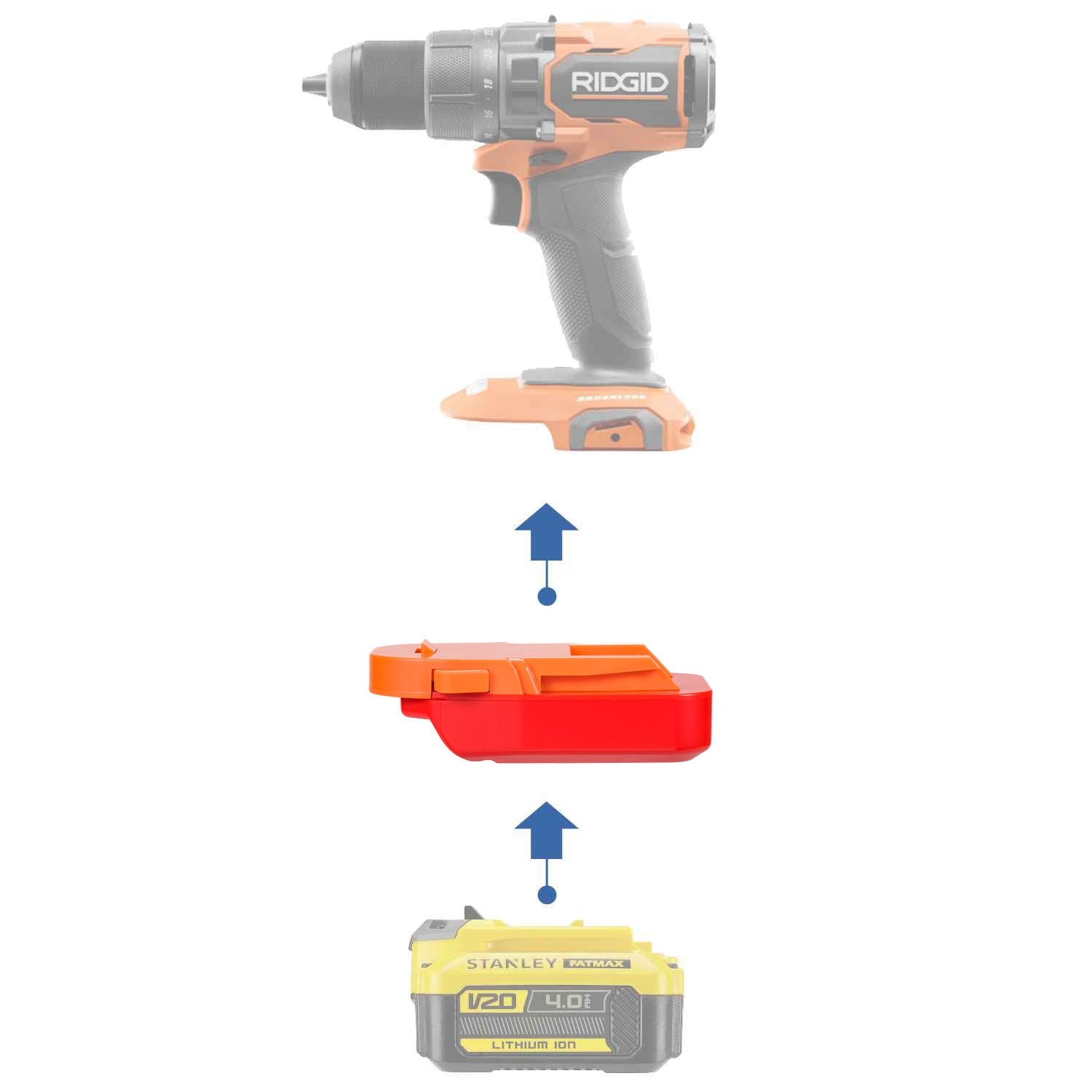 Stanley V20 to Ridgid 18V Battery Adapter – Power Tools Adapters | Canada